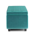 Blue Velvet Storage Ottoman Bench with Lift Top Lid, Large Hidden ...