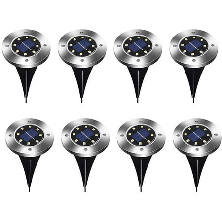 8Pcs Garden Light IP65 Waterproof Solar Underground Lights 8 LED ...