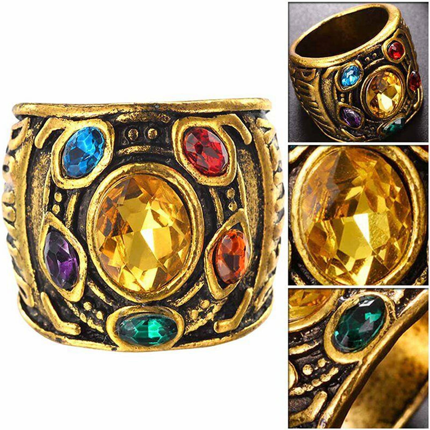 Anime game Hot Marvel Avengers Infinity Stones Mens Ring Stainless ...