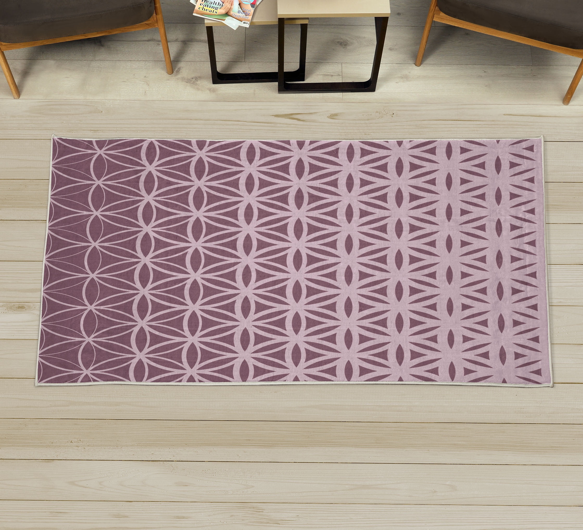 Abstract Decorative Rug, Retro Geometric Ombre Inspired Pattern Classic ...