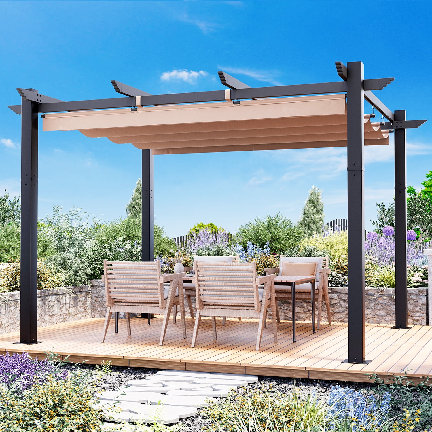 Click here for Uphyb Retractable Pergola 10 X 12  Metal Freestand... prices