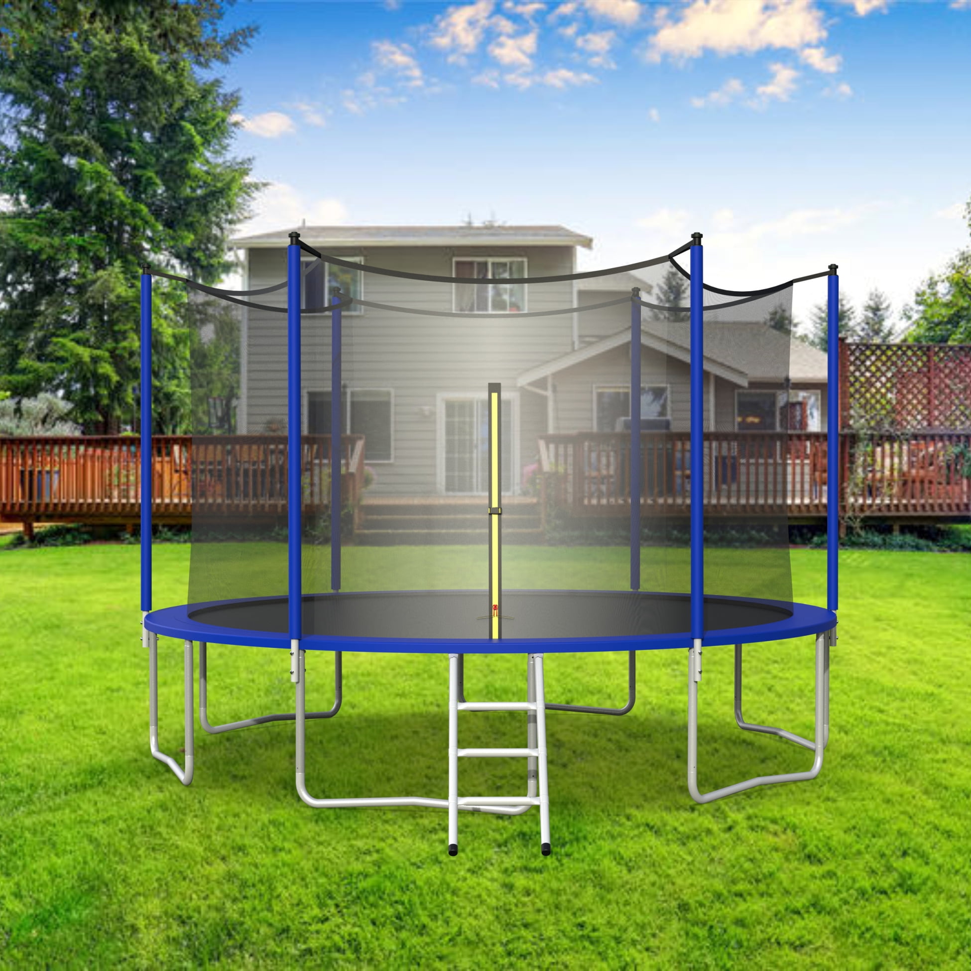 12FT Trampoline with Enclosure, New Upgraded Kids Outdoor Trampoline ...