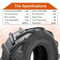 HALBERD 24x12.00-12 Super Lug Tractor Tires, 4Ply for Garden Tractors ...