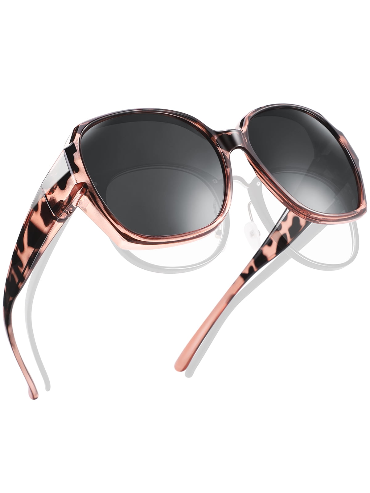TINHAO Polarized Sunglasses Fit Over Glasses for Women Oversized Square ...