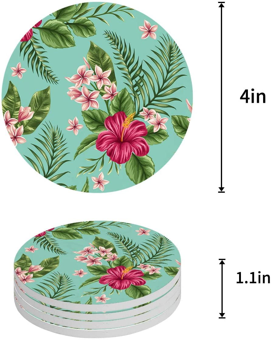 ZHANZZK Summer Tropical Plant Flower Hibiscus Beach Jungle Set of 6 ...