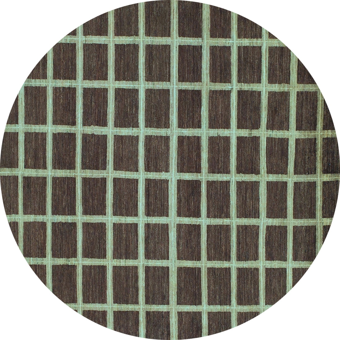 Ahgly Company Indoor Round Checkered Light Blue Modern Area Rugs, 5 ...