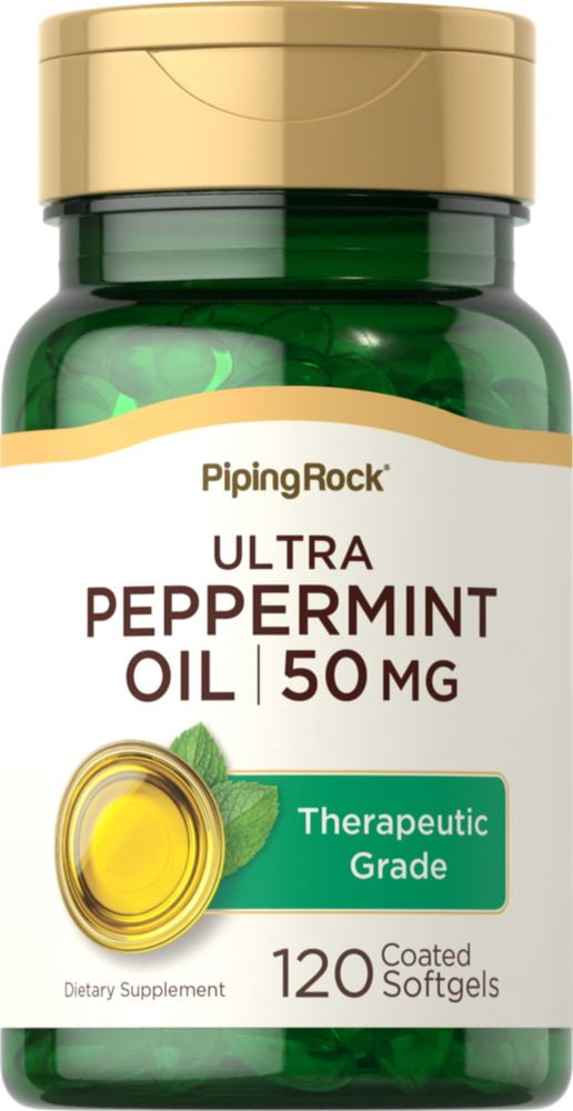 Peppermint Oil Softgels | 50mg | 120 count | by Piping Rock - Walmart.com
