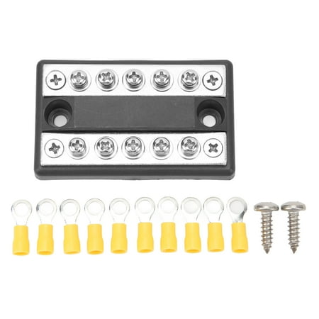 Power Distribution Block,DC 12V‑48V 100A 5 Way Dual Row Fuse Block ...