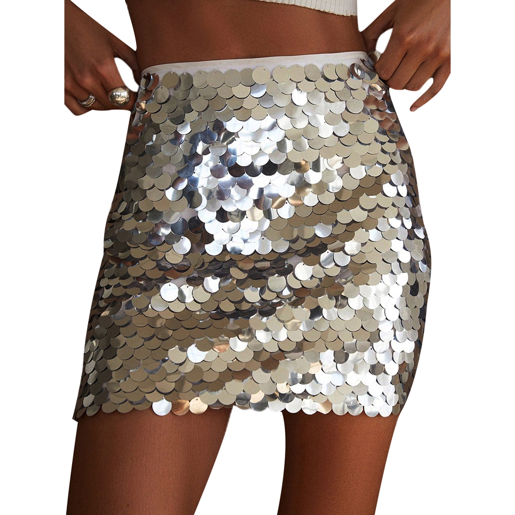 Click here for Gupgi Women Sequin Mini Skirts  High Waist Shiny S... prices