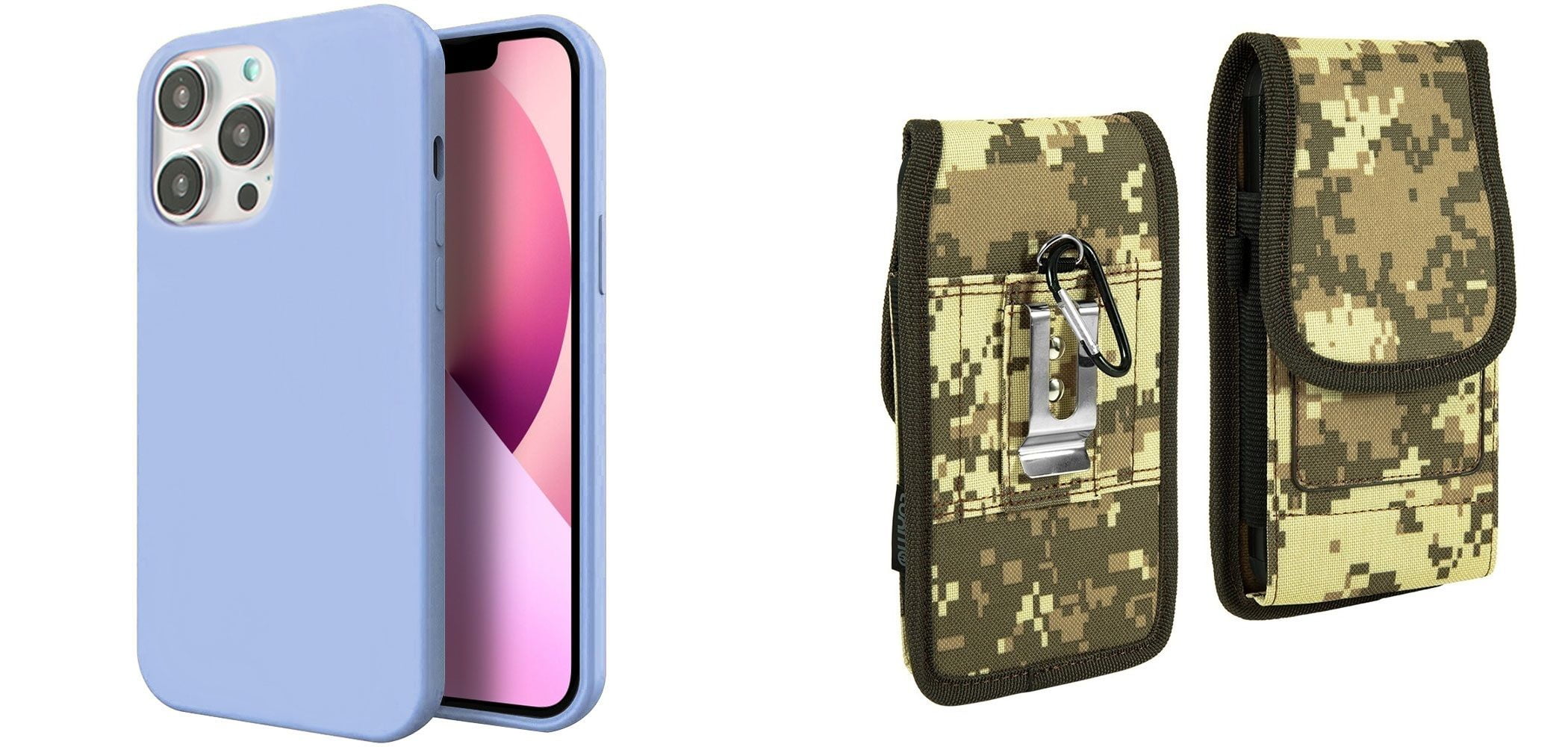 Slim Silicone Case and Belt Holster Pouch for iPhone 14 Pro Max ...