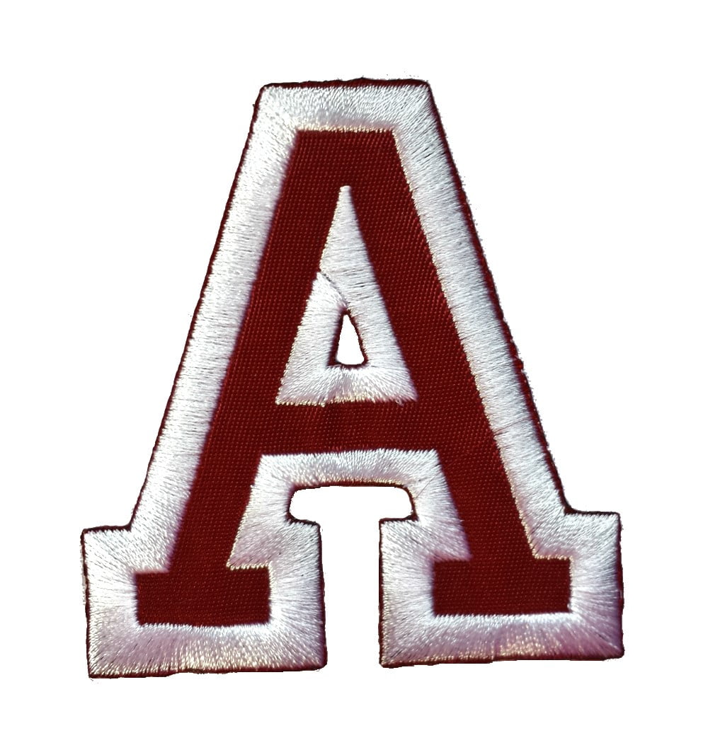 Initials A to Z and Numbers College Varsity Letterman Embroidered Iron ...