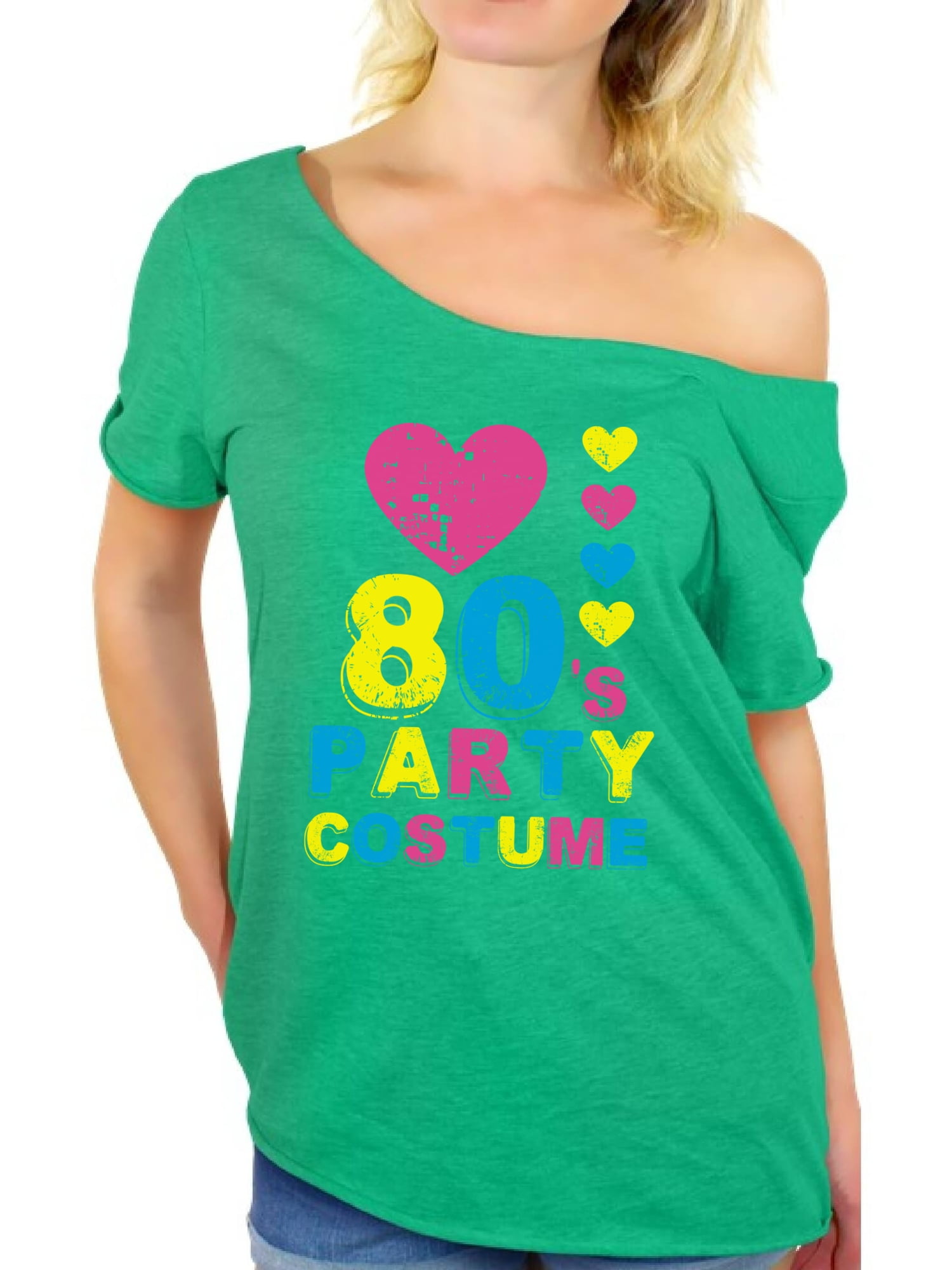 Awkward Styles 80s Party Costume Shirt Off Shoulder I Love The 80s awkward-styles-80s-party-costume-shirt-off-shoulder-i-love-the-80s