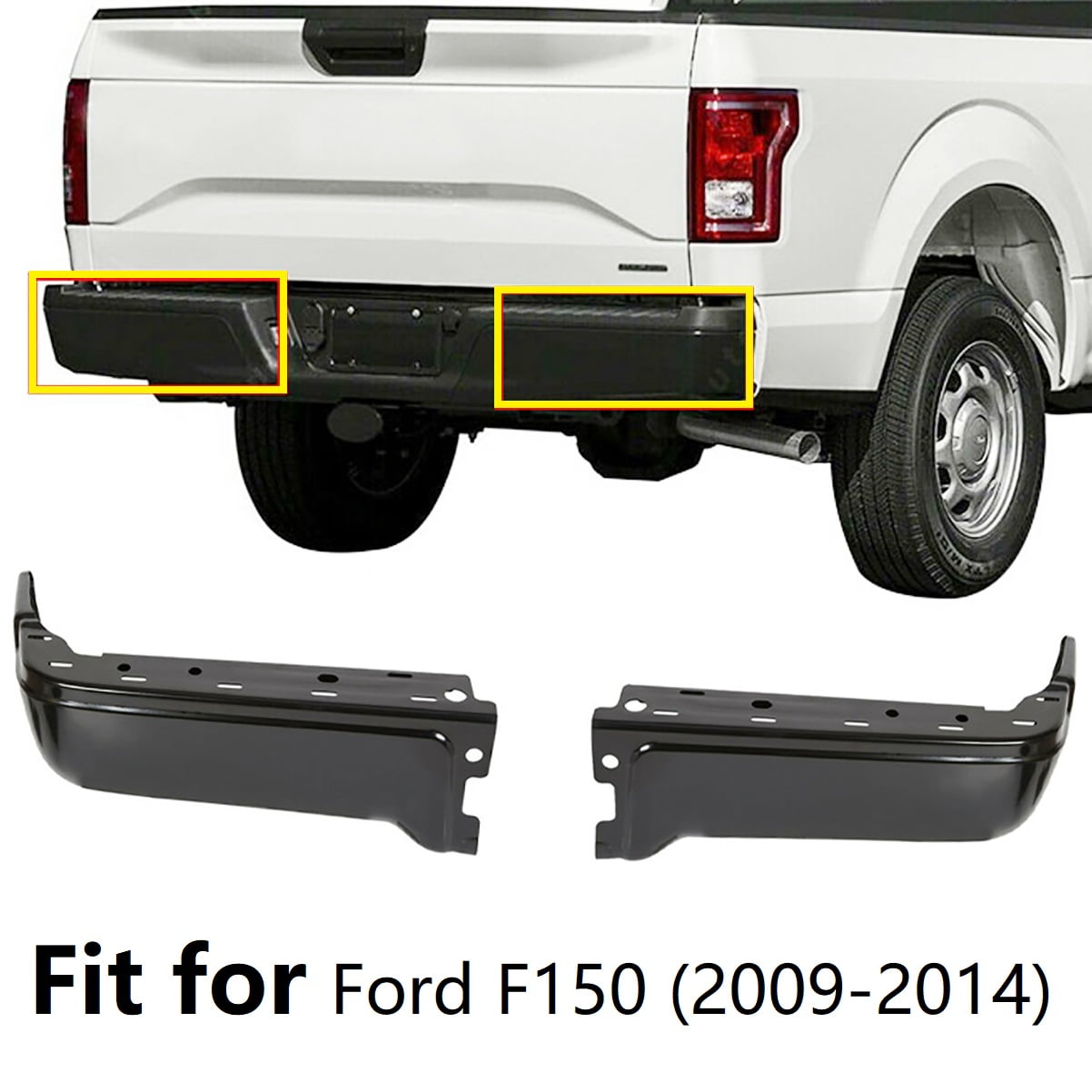 2pcs All-Metal Steel Rear Bumper Corner Covers, Fit for Ford F-150 ...
