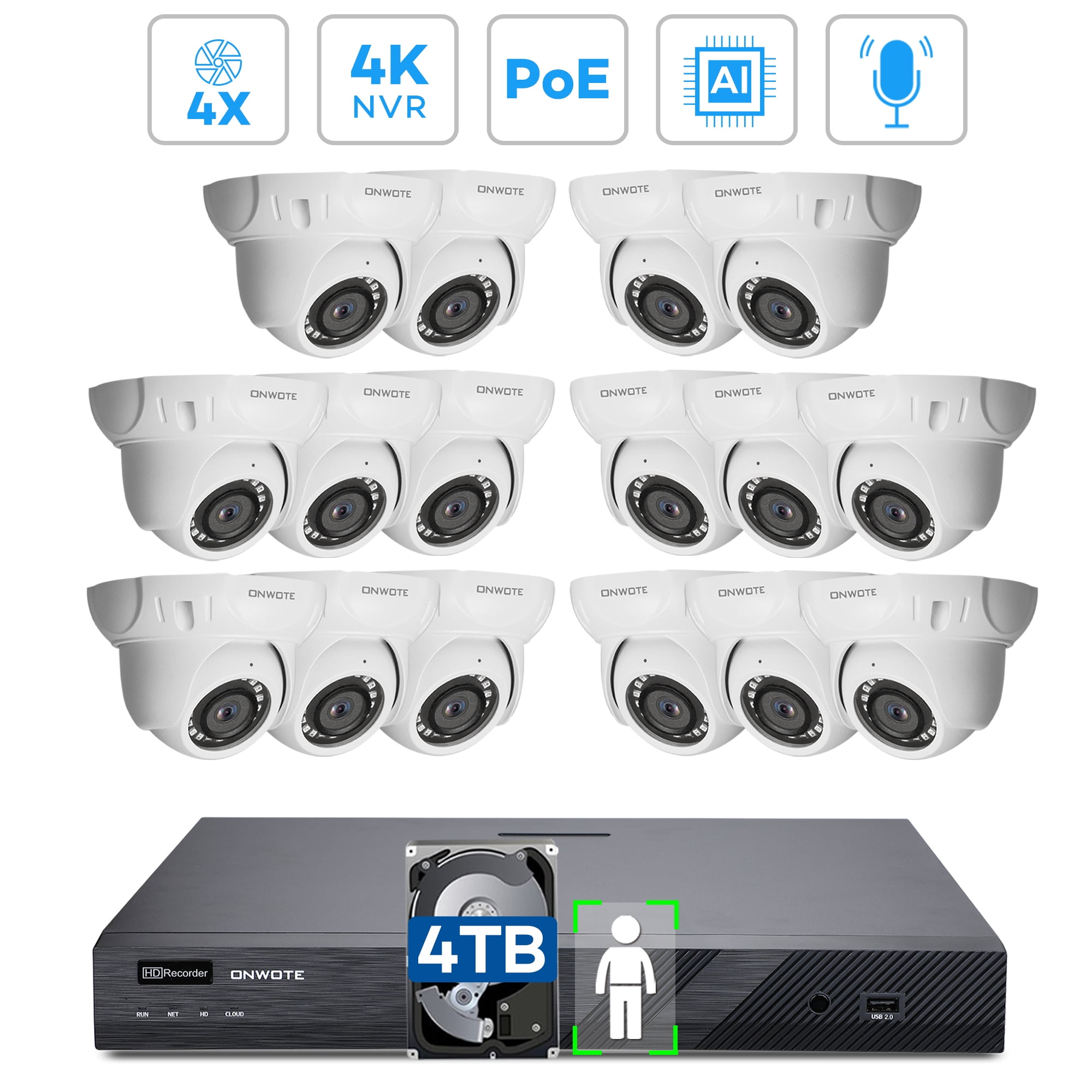 16 Channel 4K PoE Security Camera System with AI Morocco | Ubuy