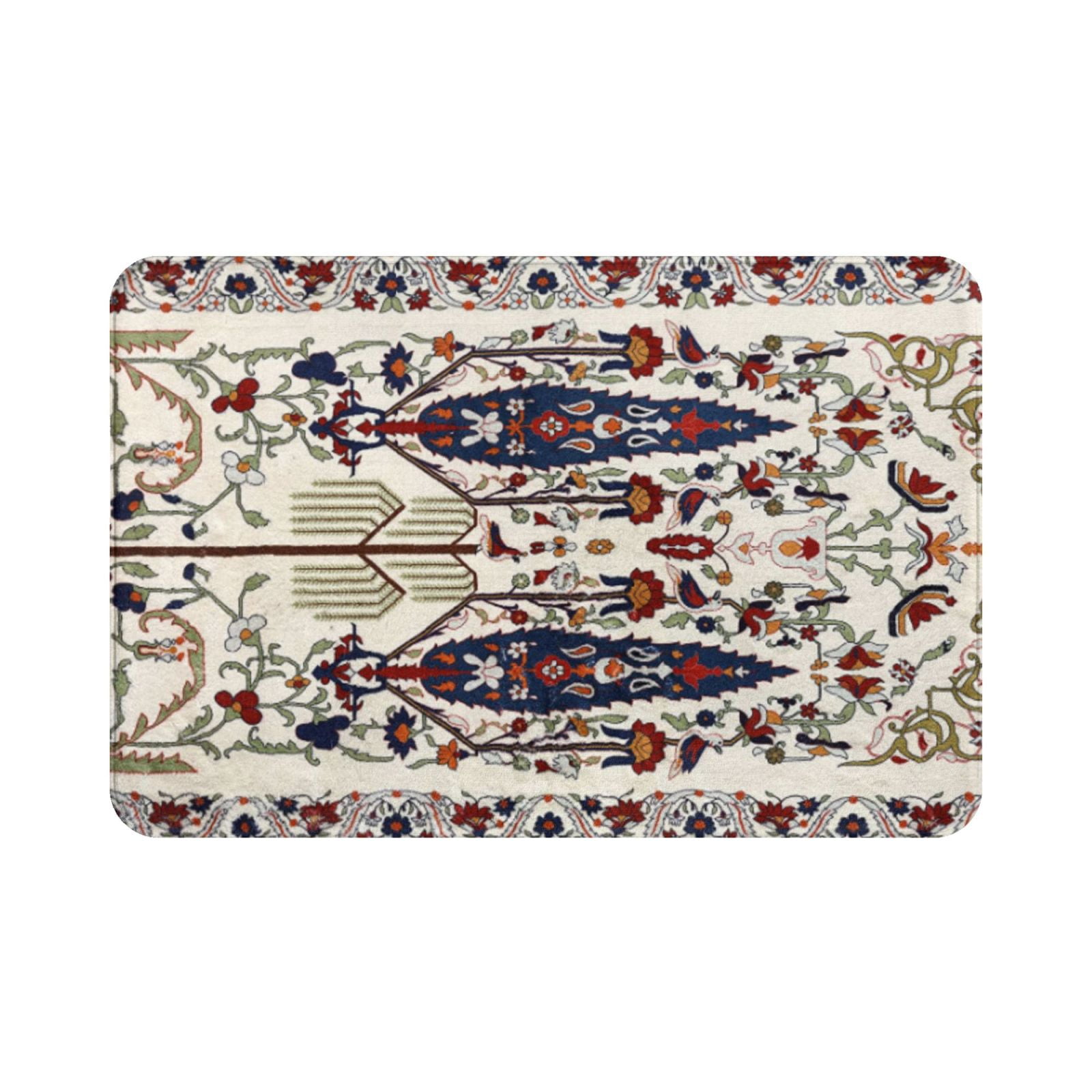 Persian Floral Rugs Abstract Oriental Vintage Kitchen Rug Rubber Backed ...
