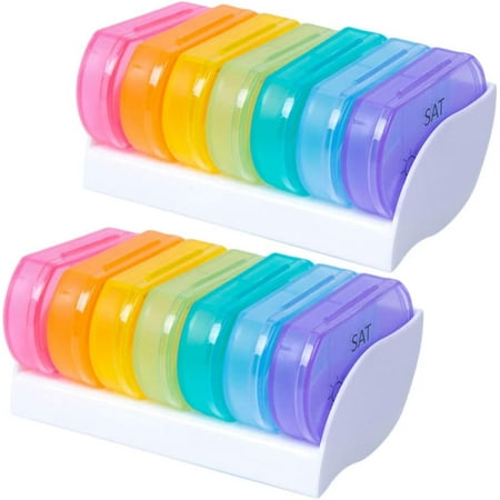 Travel Pill Container 2pcs Pill Box Organiser Portable Dispensing ...