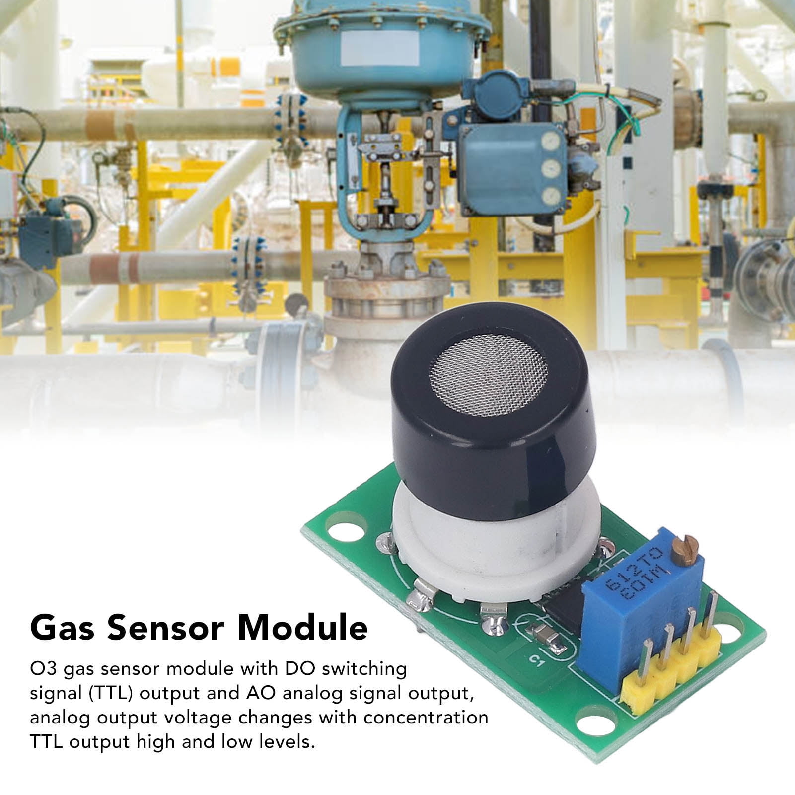 Módulo sensor de gas O3 Módulo sensor de detección de ozono y gas con salida de señal TTL de ...