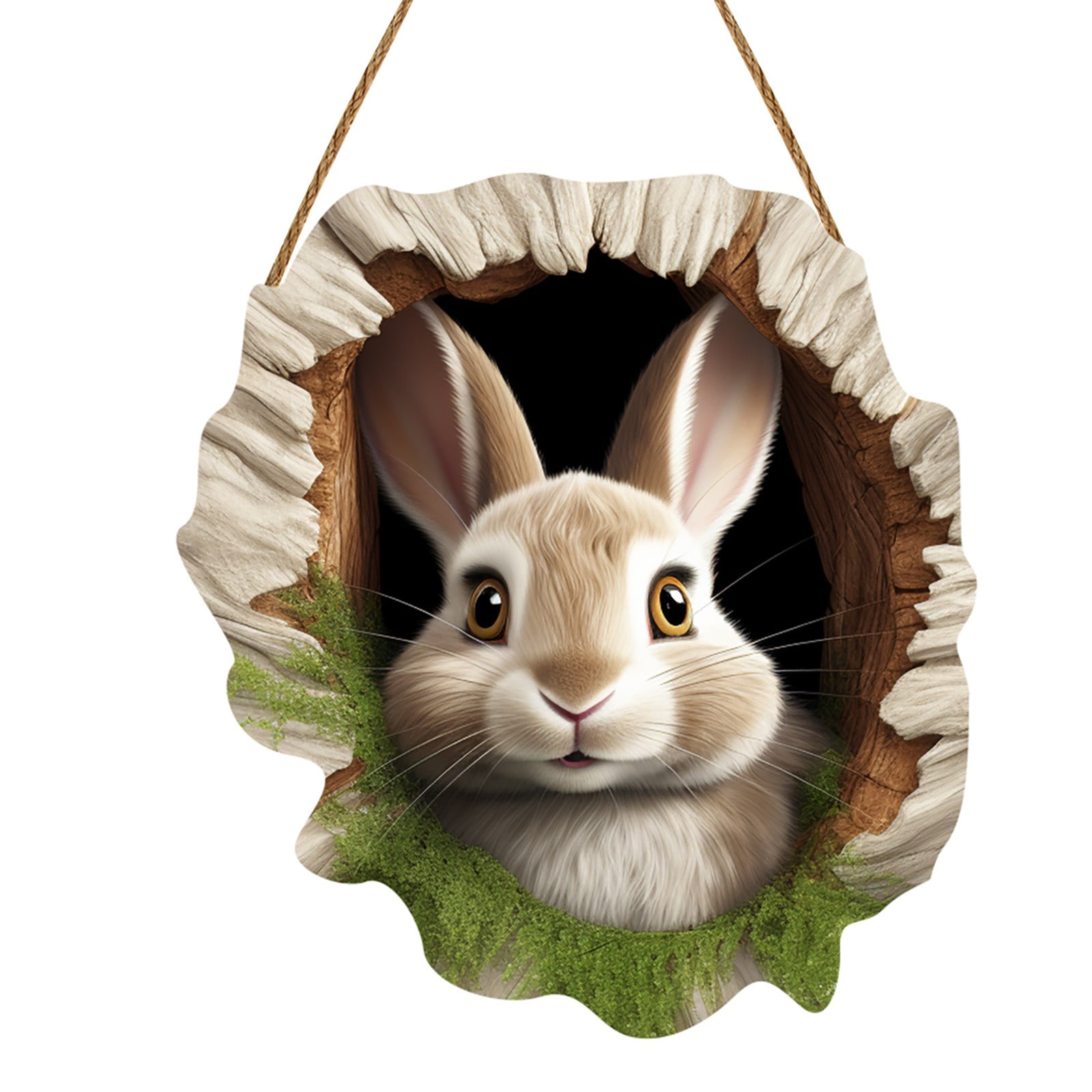 Click here for Binwennn Easter Bunny Rabbit Hole Door Sign Wooden... prices