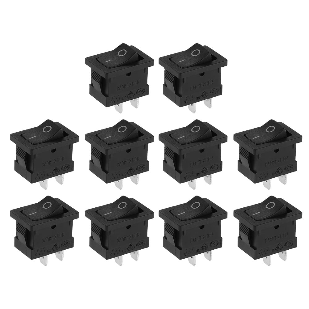 10x Rocker Switch Switches 2 Pin Black Onoff Small Mini 3a 12v 250v Dc 12 34