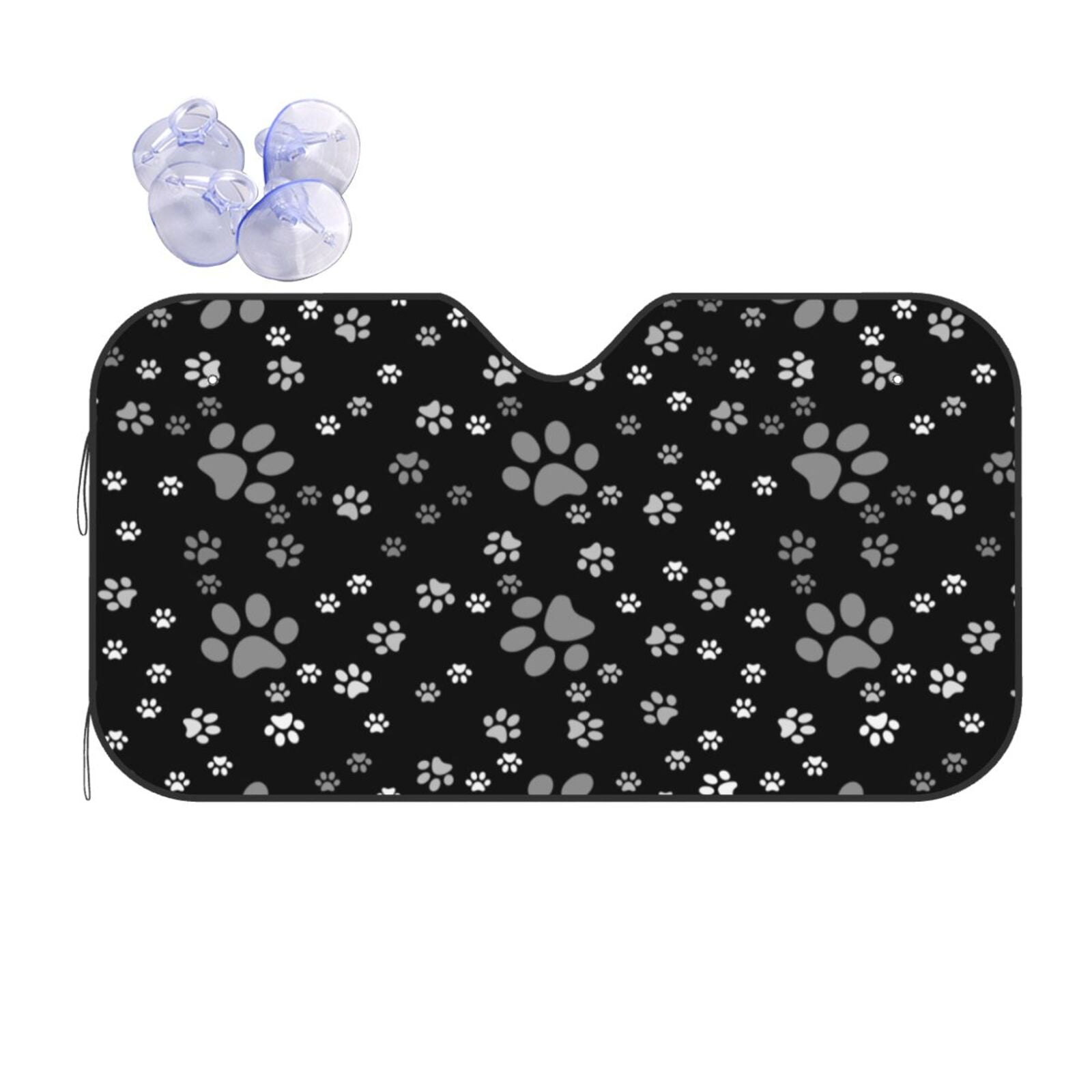 KAKALAD Dog Paw Print Universal Windshield Car Sun Shades Accordion ...