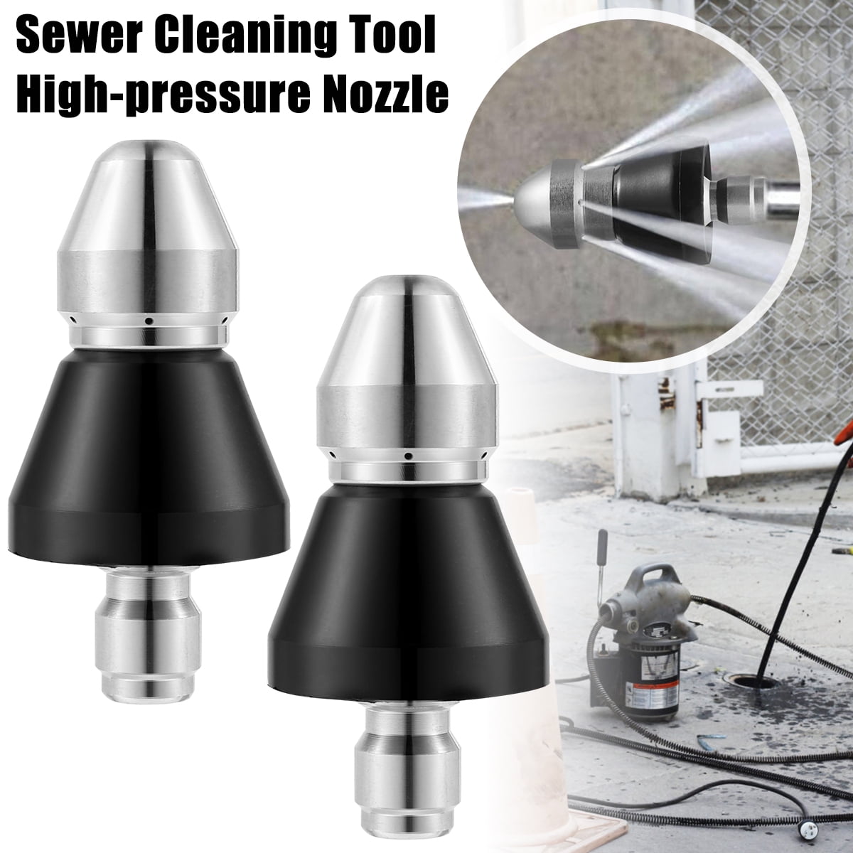Adifare 2Pcs Sewer Jetter Nozzle 5000 PSI High Pressure Drain Jetter ...