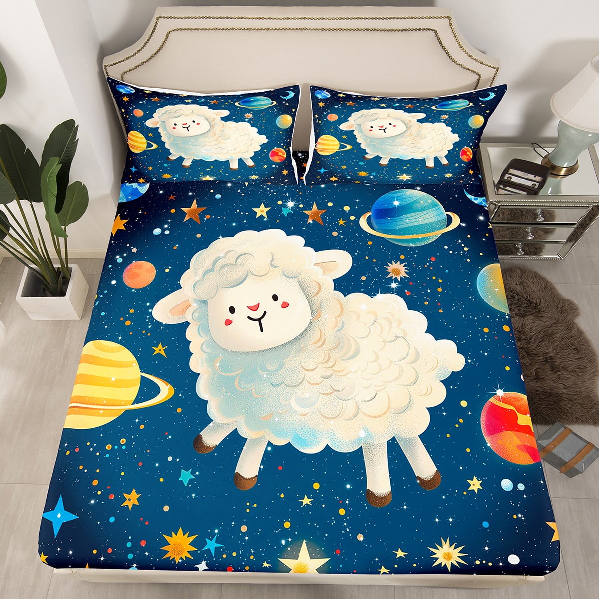 Click here for Yst Kids Sheep Fitted Sheet Twin Outer Space Galax... prices