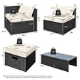 8 Pieces Patio Furniture Set with Storage Box and Waterproof Cover ...
