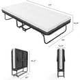 Folding Bed with Memory Foam Mattress, 75"x38" Foldable Rollaway Guest ...