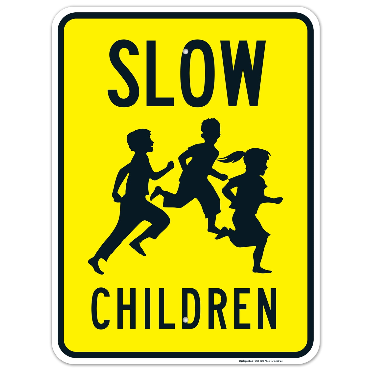 Slow Children Sign, Traffic Sign, 18x24 Aluminum - Walmart.com
