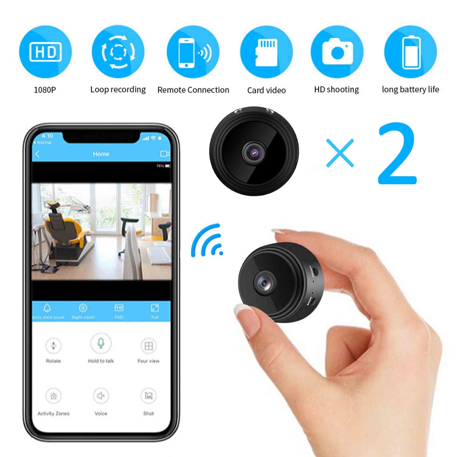 2PC Mini Cam Mini Camera Wireless Hidden Camera - Walmart.com