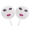 2Pcs Light Weight Funny Round Fan Big Eye and Red Lip Handheld Fan Hot ...