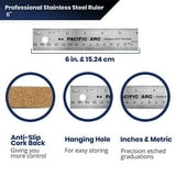 Pacific Arc Stainless Steel Ruler with Inch and Metric(mm), Non Skid ...