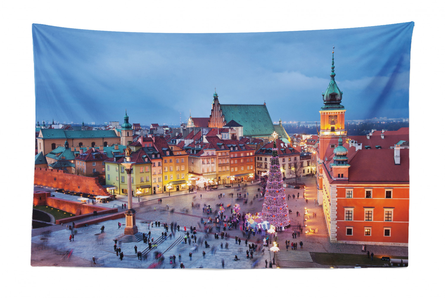 Polish Tapestry, Floral Design with Cocks Traditional Folk Layout ...