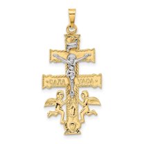 Finest Gold 14K Two-Tone Cara Vaca Crucifix Pendant - Walmart.com