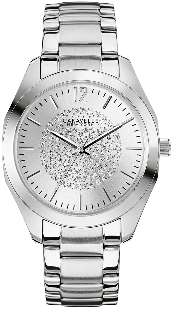 Caravelle Women's Stainless Steel Case and Bracelet Silver Dial Silver ...
