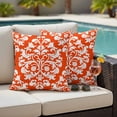 Baroque Red Outdoor Waterproof Pillow Covers, Vintage Damask Classic ...