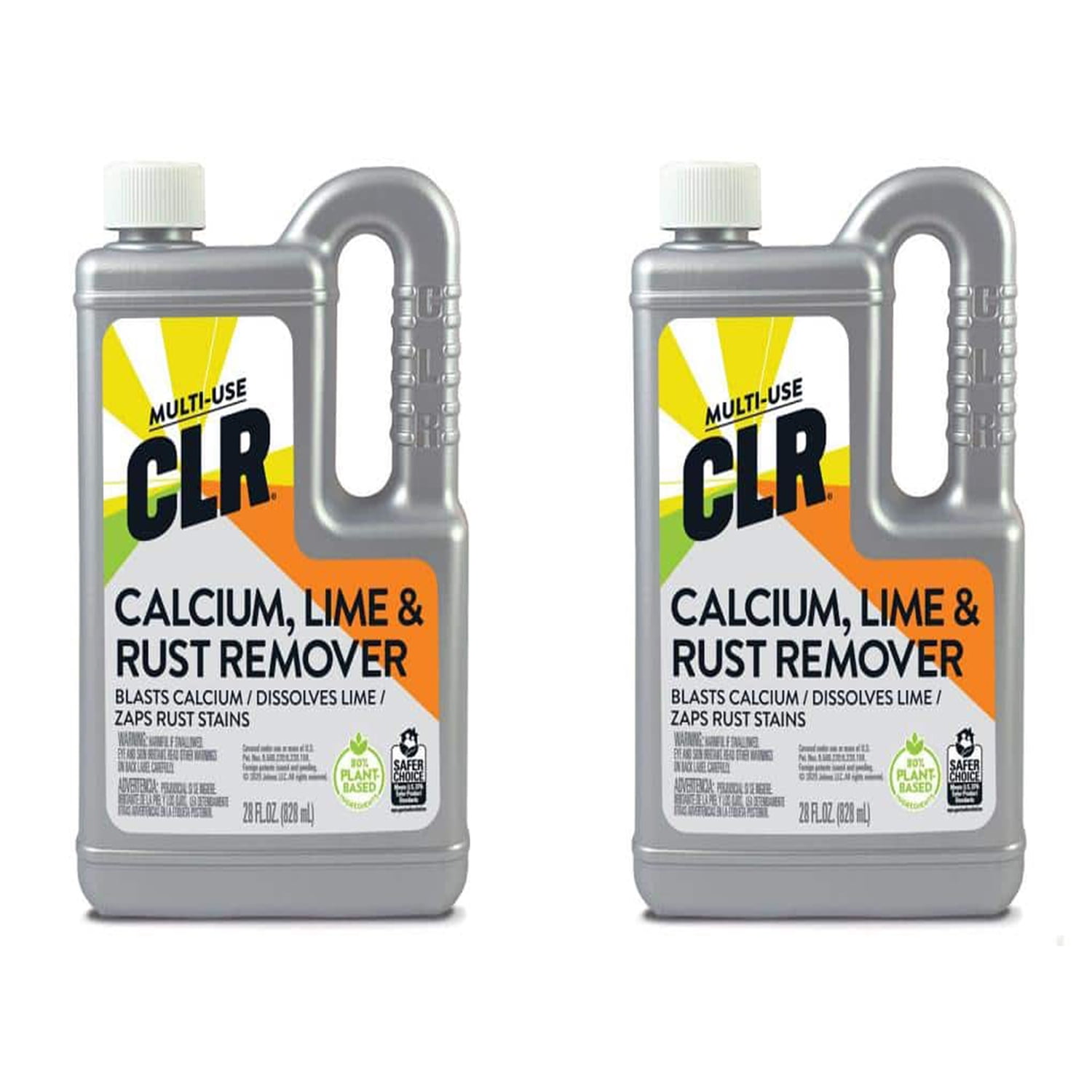 CLR Calcium, Lime & Rust Remover, Biodegradable, 28 Oz Bottle Pack of 2 ...
