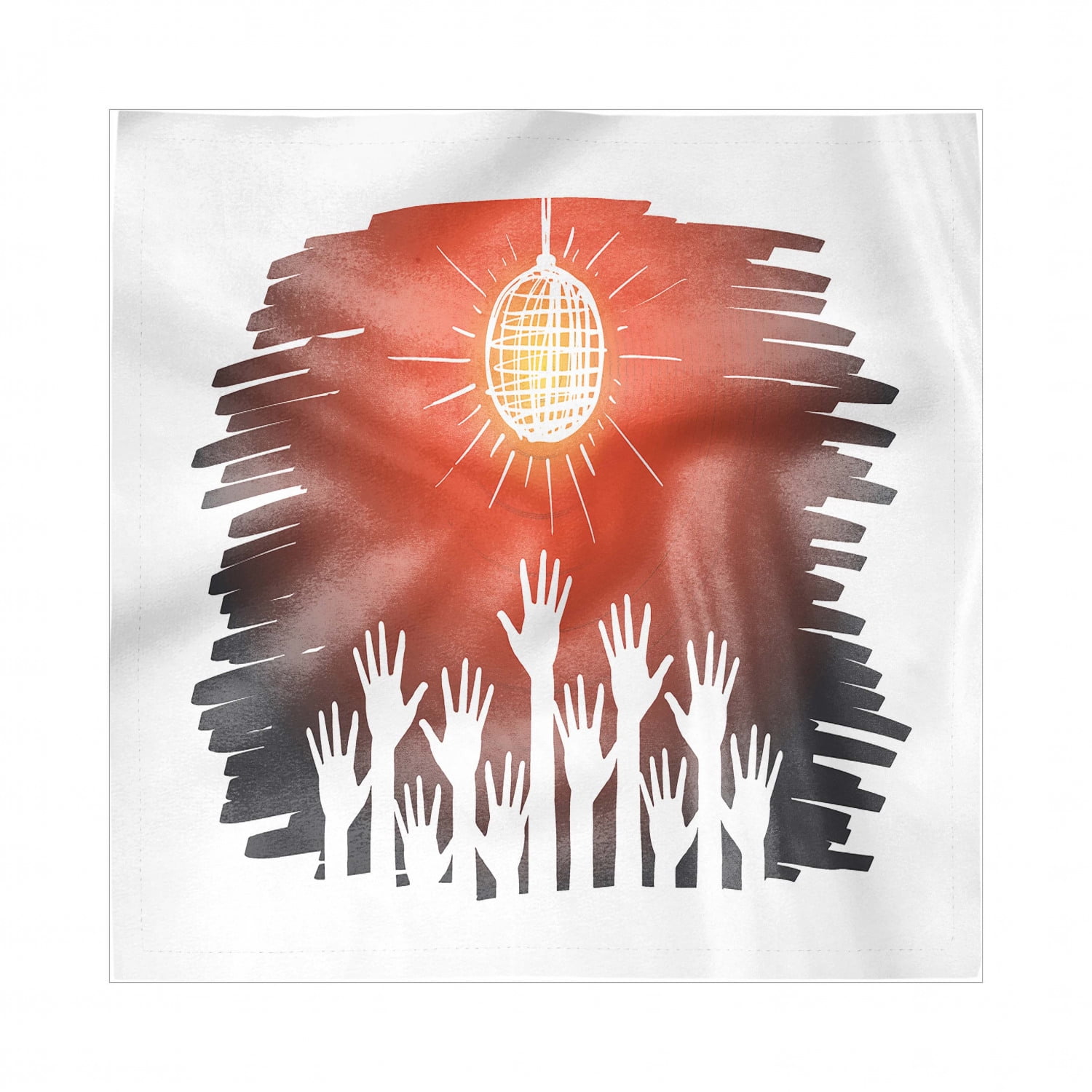 Rave Decorative Satin Napkins Set of 4, Party Night Club Fun Concept ...