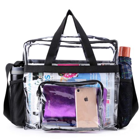 Clear Lunch Bag See Through Lunch Box with Adjustable Strap and Front ...