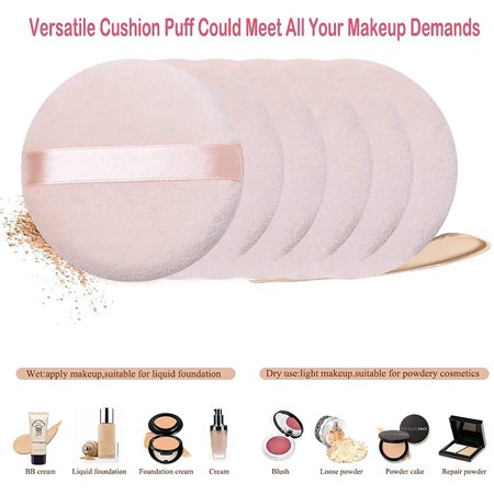 Body Powder Puffs Plush Powder Puffs with Ribbon Bows Round Powder ...