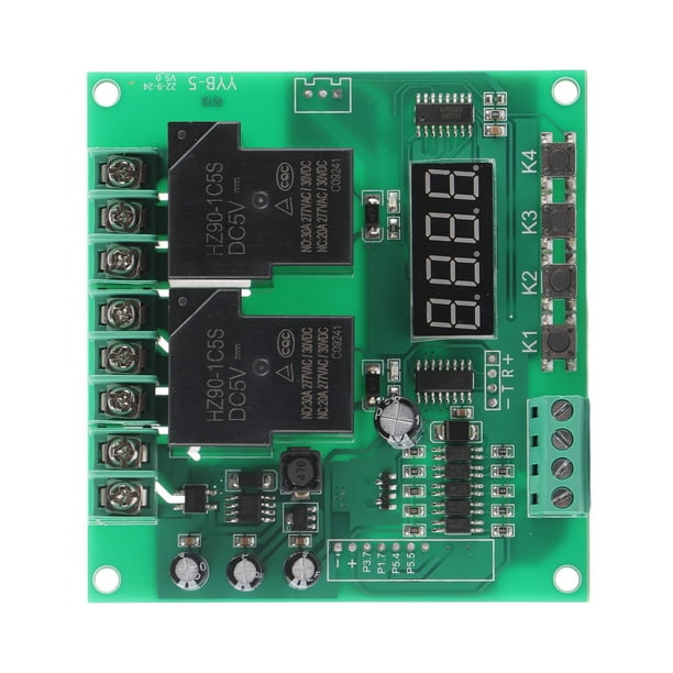 2 Relay Delay Timing Cycle Module, YYB-5 12v 24v Motor Forward Reverse Control Board 2 Relay ...
