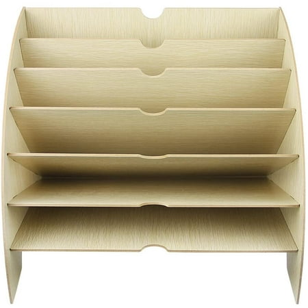 File Organizer, Wooden File Sorter Desk Paper Filing Storage for A4 ...