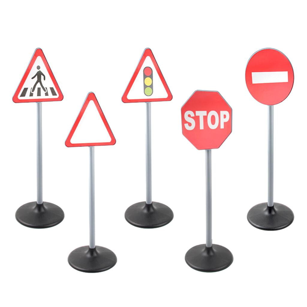 Kids Mini Traffic Signs Light Education Playset Themed Party Decor road ...