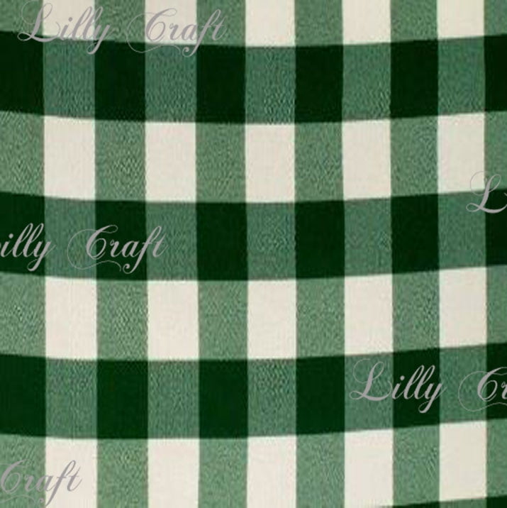 Gingham Checkered Poly Cotton 1 Inch Hunter Green Fabric - Sold By The ...