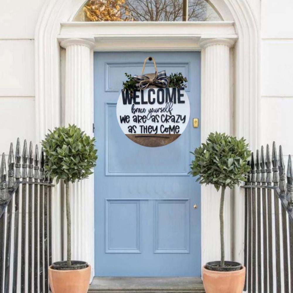 Welcome Sign for Front Door, Front Door Decor for Farmhouse Porch ...
