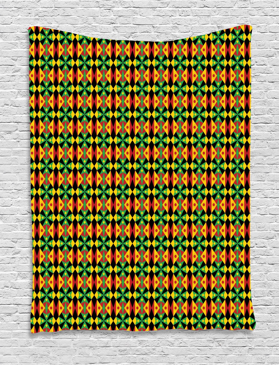 Kente Pattern Tapestry, Indigenous Heritage Tile Design with Triangles ...