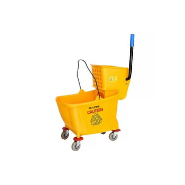 Genuine Joe Splash Guard Mop Bucket and Wringer with Wheels, 6.5 Gallon ...