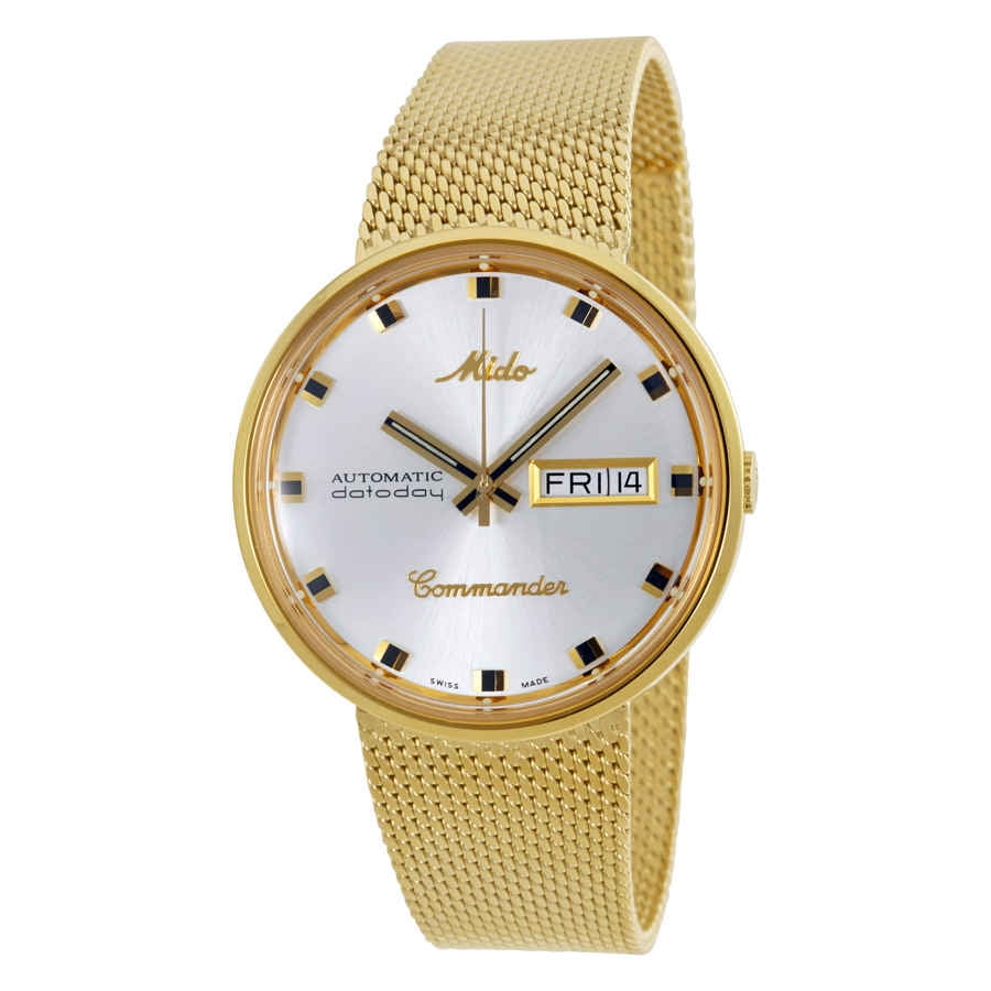 Mido Commander I Automatic Silver Dial Gold-tone Mens Watch M842932113 ...