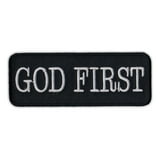 Motorcycle Jacket Embroidered Patch - God First - Vest, Cut, Leathers ...