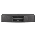 Wall Mount Media TV Stand Console Table, Dark Grey Gray, Wood, Mid ...